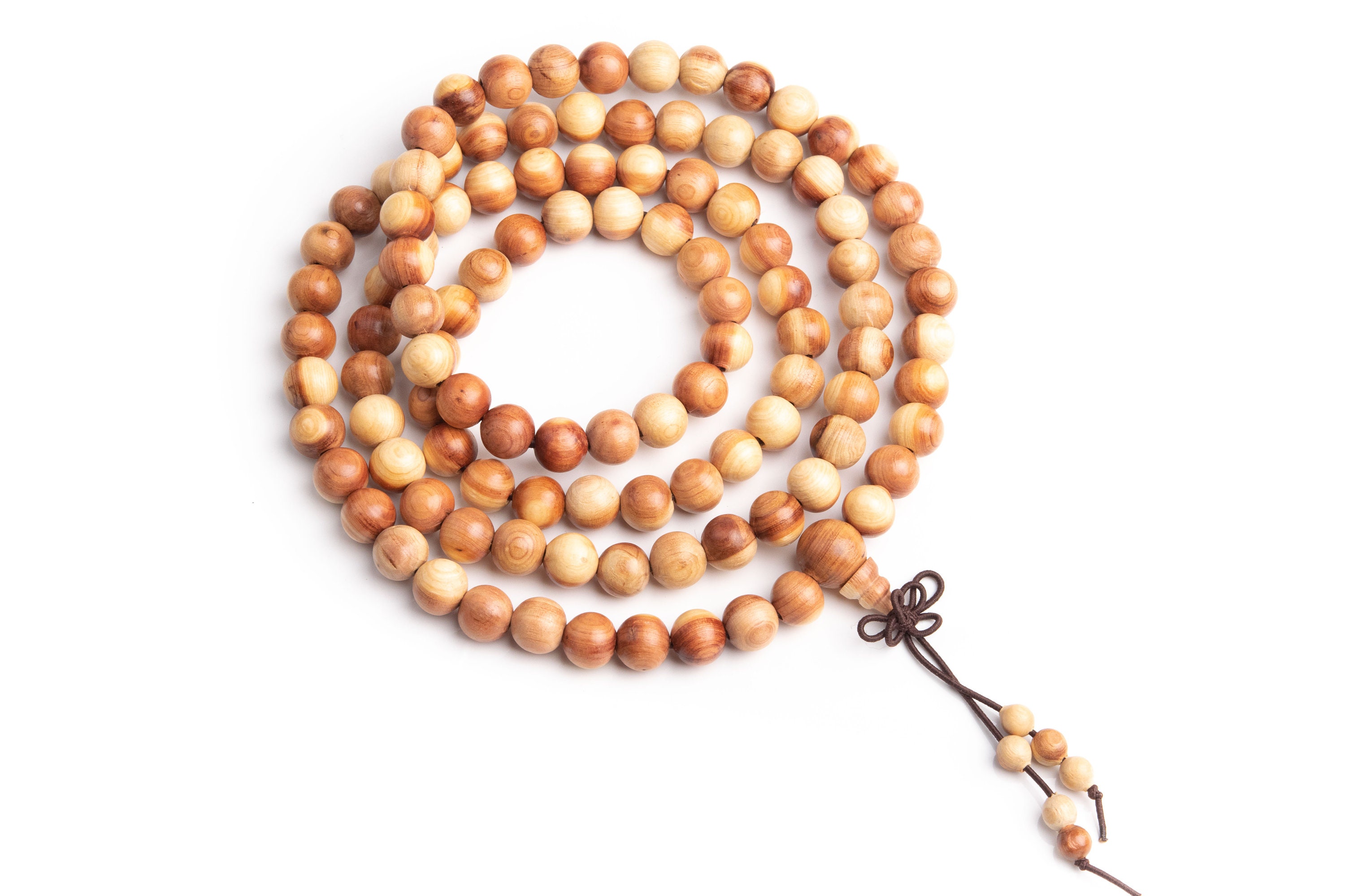 10MM Fragrant Cedar Wood Mala Beads 108 Pcs Natural Round Beads 42 ...