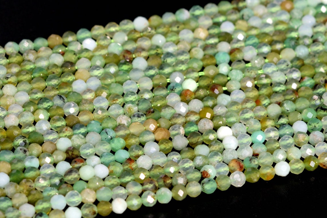 2MM Chrysoprase / Australian Jade Beads A Genuine Natural Gemstone Full ...