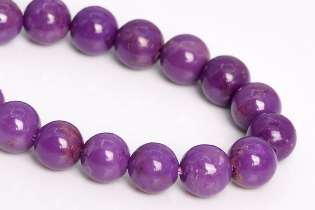 7MM Grape Purple Phosphosiderite Beads Grade AA Genuine Natural Gemstone Half Strand Round Loose ...