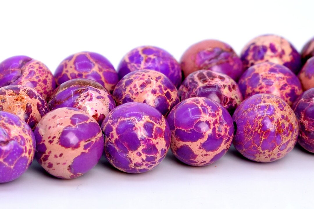 8MM Deep Purple Imperial Jasper Beads Grade AAA Natural Gemstone Full ...