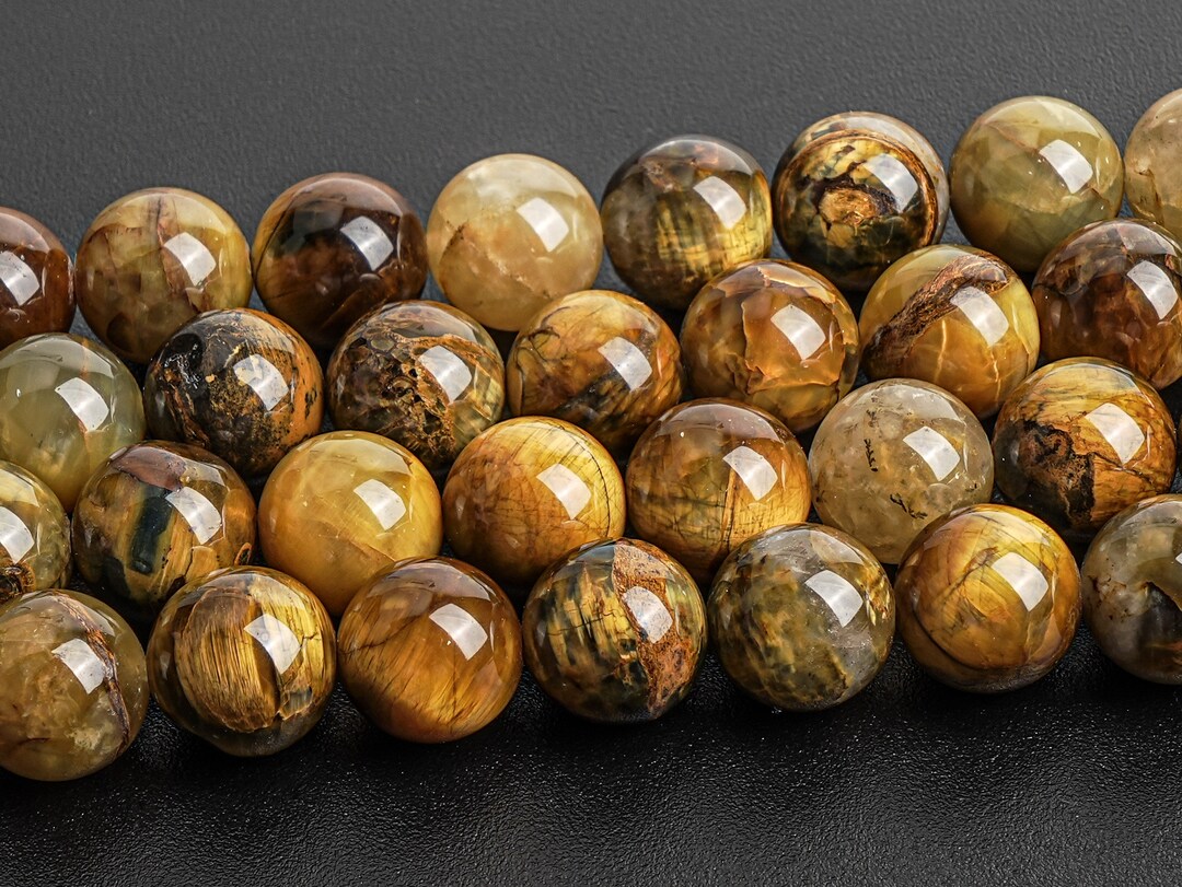 Gold Tiger Eye Beads Genuine Natural Grade AA Gemstone Round Loose ...