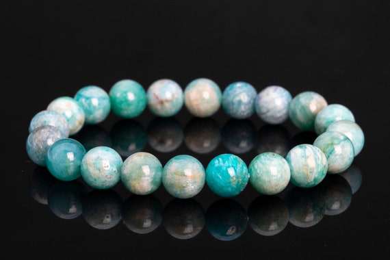 ONLY ONE 9MM Genuine Natural Peruvian Amazonite Beads Bracelet | Etsy