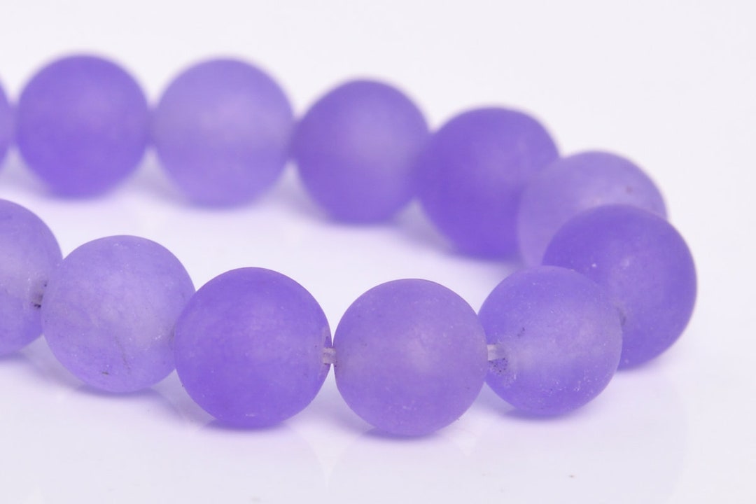 6MM Matte Light Purple Jade Beads Grade AAA Natural Gemstone Half ...