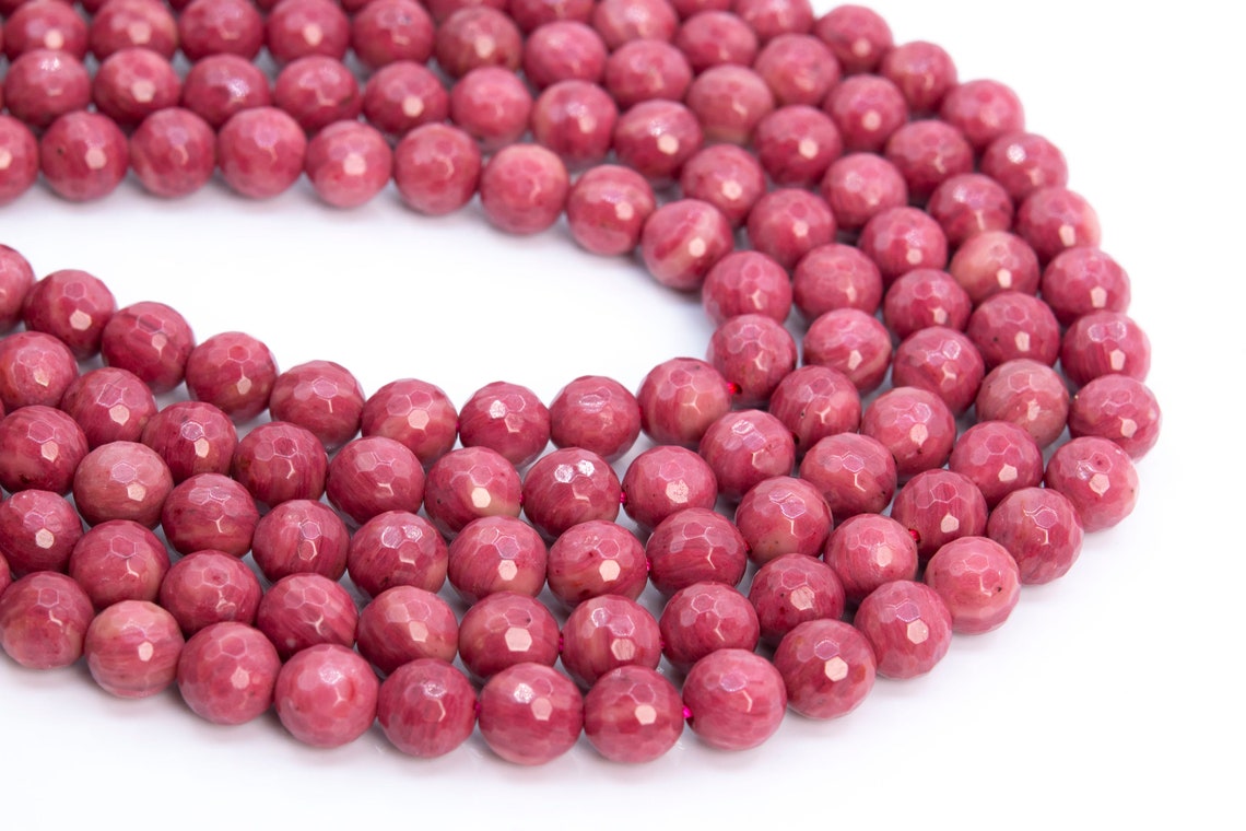 Rose Pink Rhodonite Beads Grade AAA Genuine Natural Gemstone | Etsy