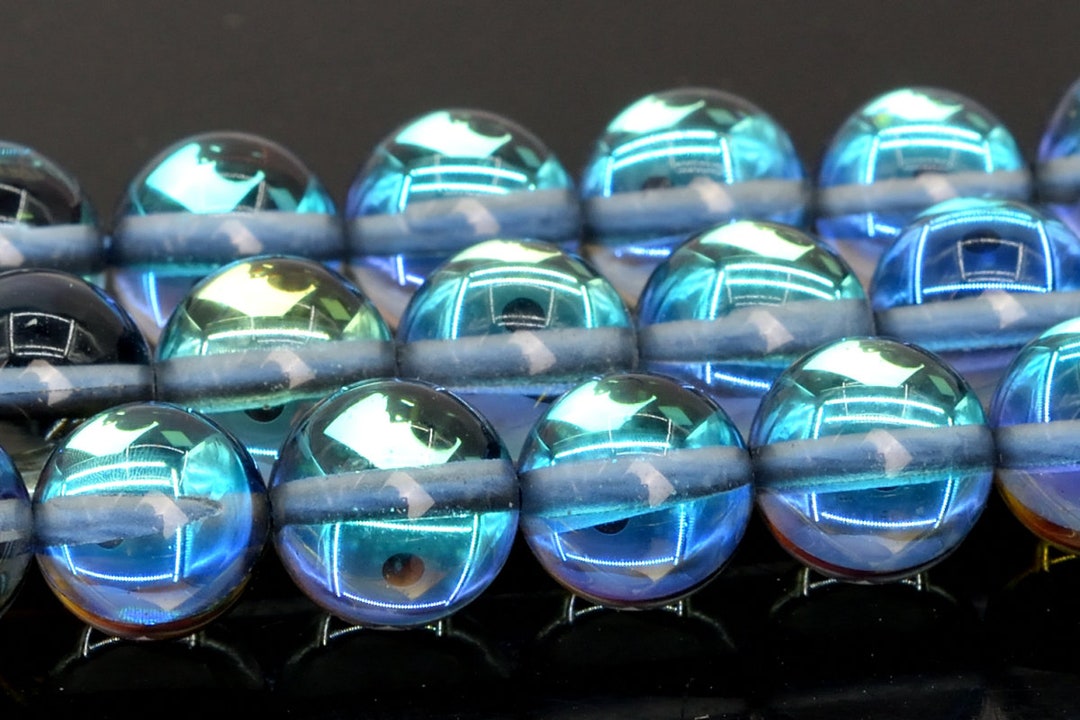 Black Mystic Aura Quartz Beads Round Loose Beads 6MM 8MM 10MM 12MM Bulk ...