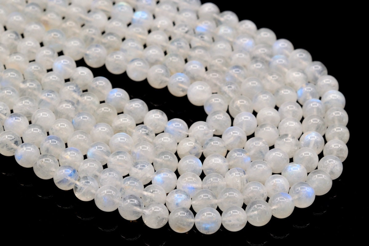 Blue Flash Moonstone Beads Genuine Natural Grade AAA Round - Etsy