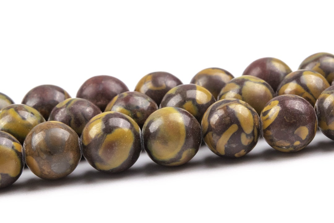 7-8MM Red Brown Fruit Jasper Beads Grade AAA Genuine Natural Gemstone ...