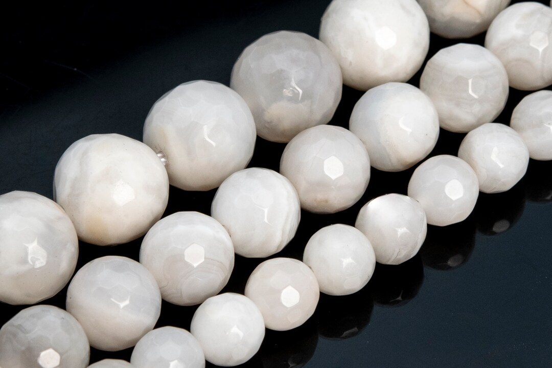 White Crazy Lace Agate Beads Grade AAA Genuine Natural Gemstone Micro ...