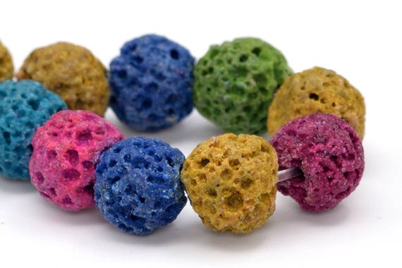 6MM Rainbow Volcanic Lava Beads Grade AB Natural Gemstone Half | Etsy