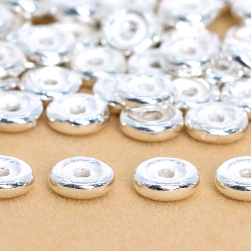 Sterling Silver Round Spacer Beads 925 Sterling Silver Greek - Etsy