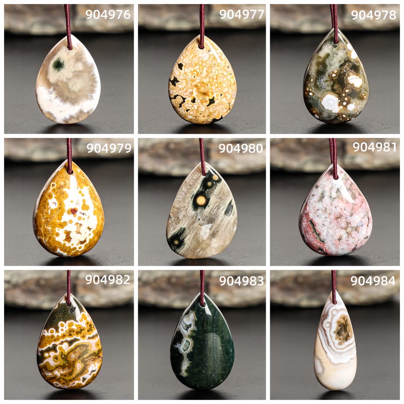 Grade AAA Multi-shape Ocean Jasper Pendant Top Drilled Natural One of a ...