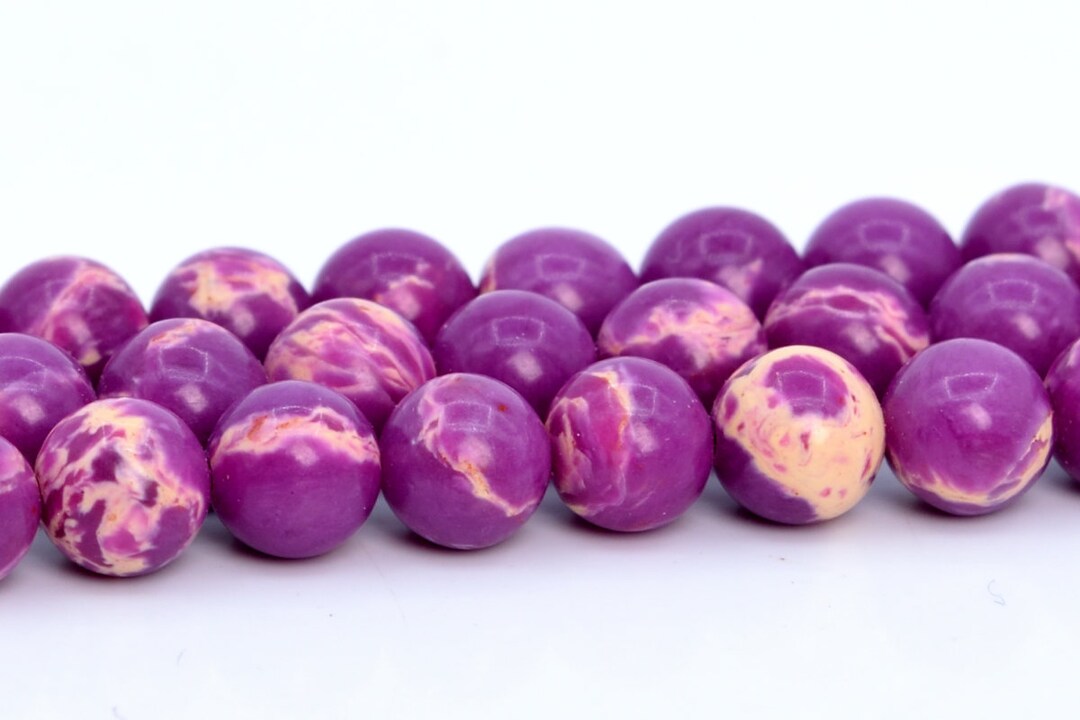 6MM Striking Purple Imperial Jasper Beads Grade AAA Natural Gemstone ...