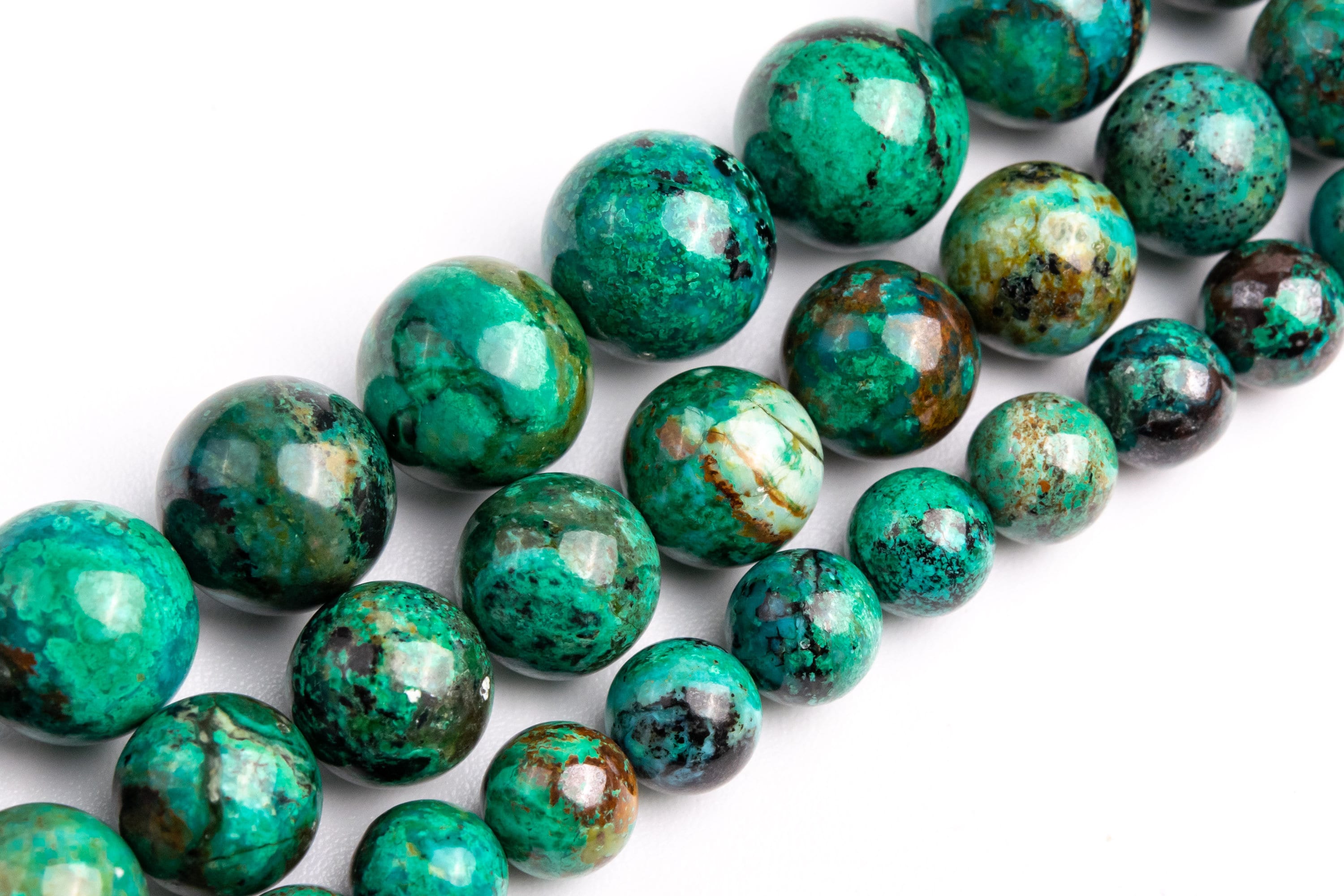 Green Blue Chrysocolla Beads Genuine Natural Grade AAA Gemstone Round ...