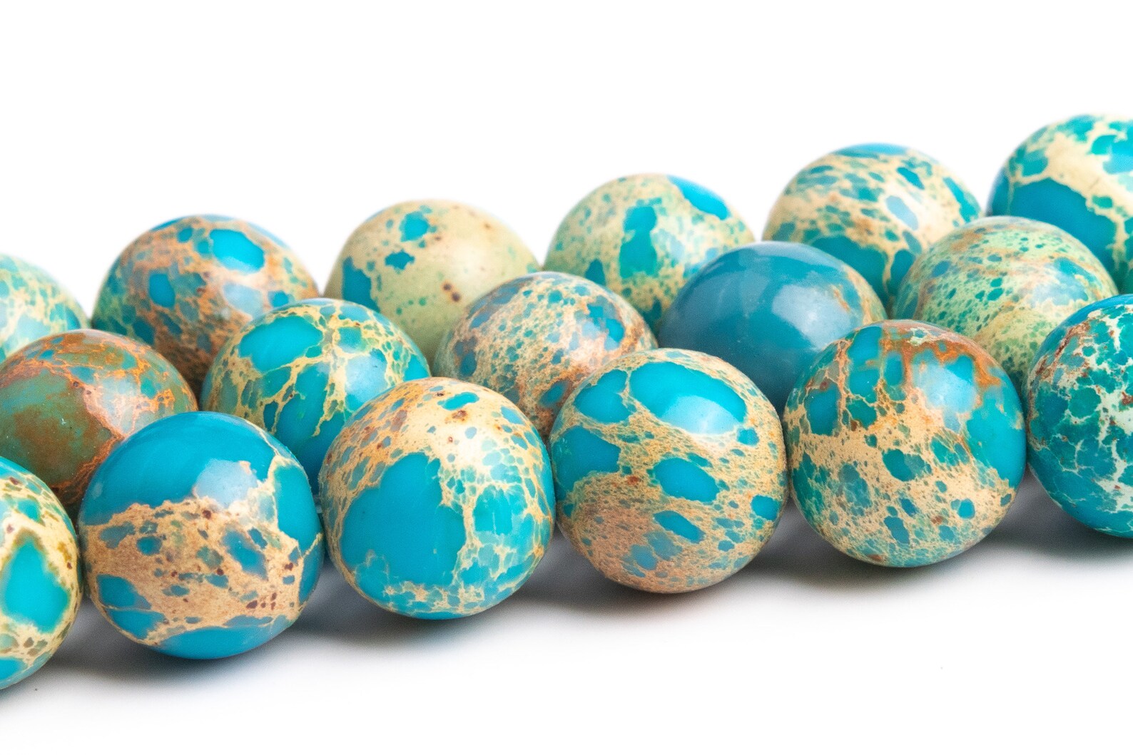 8MM Icy Blue Imperial Jasper Beads Grade AAA Natural Gemstone Round ...