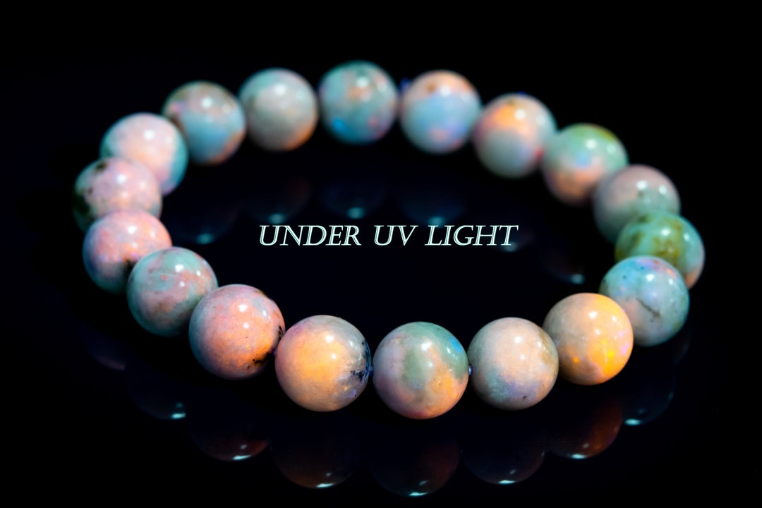 Rare 10-11MM Afghanistan Hackmanite Bracelet UV Reactive Fluorescent ...