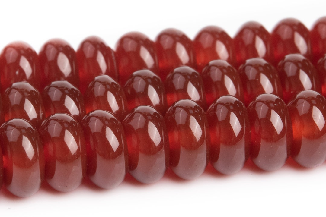 8x4mm Deep Red Carnelian Beads Grade AAA Genuine Natural Gemstone ...
