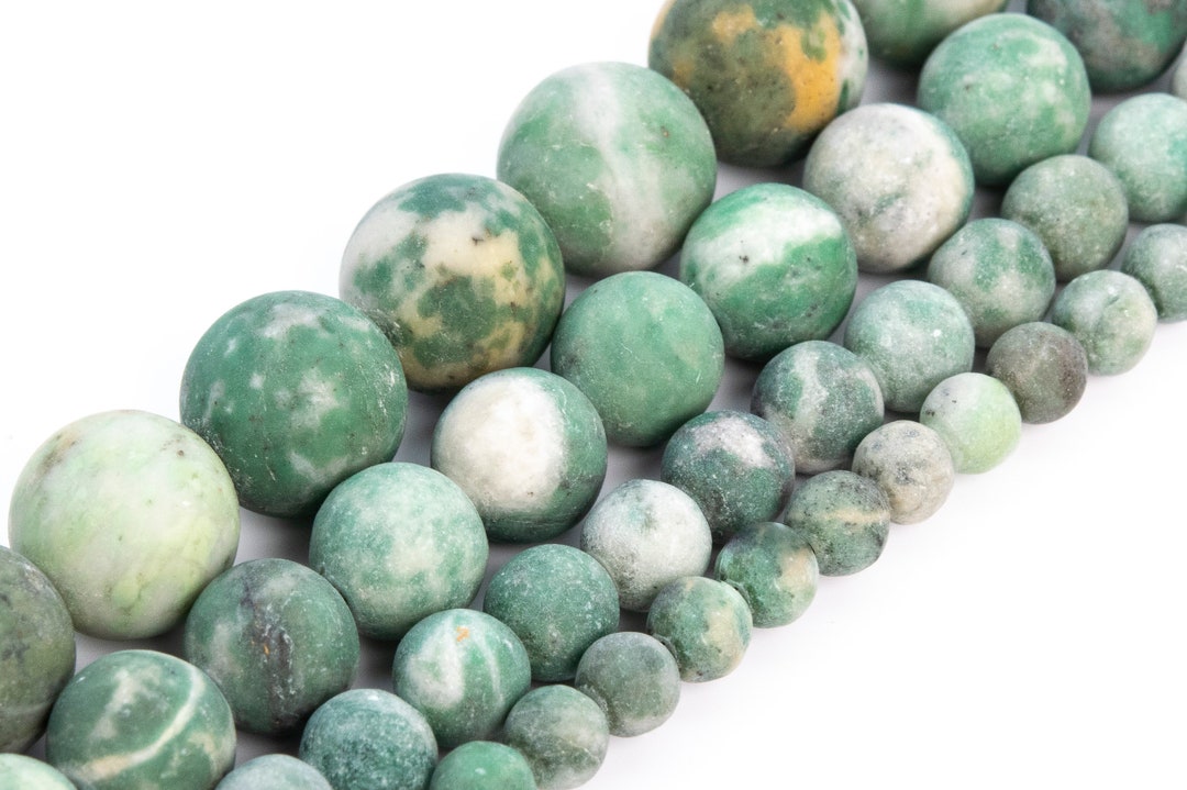 Matte Qinghai Jade Beads Grade A Genuine Natural Gemstone Round Loose ...