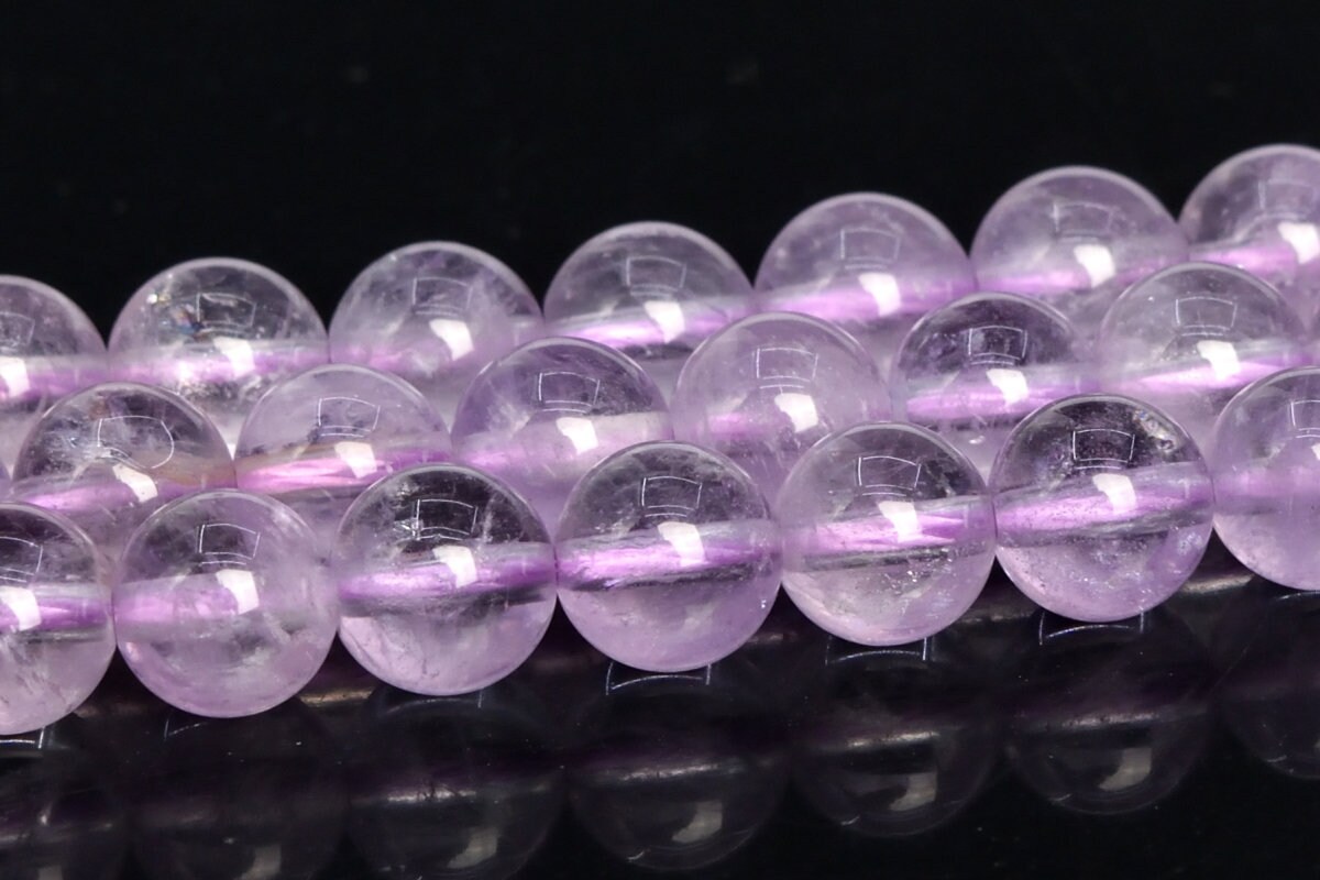 6-7MM Transparent Lavender Amethyst Beads AA Genuine Natural Gemstone ...