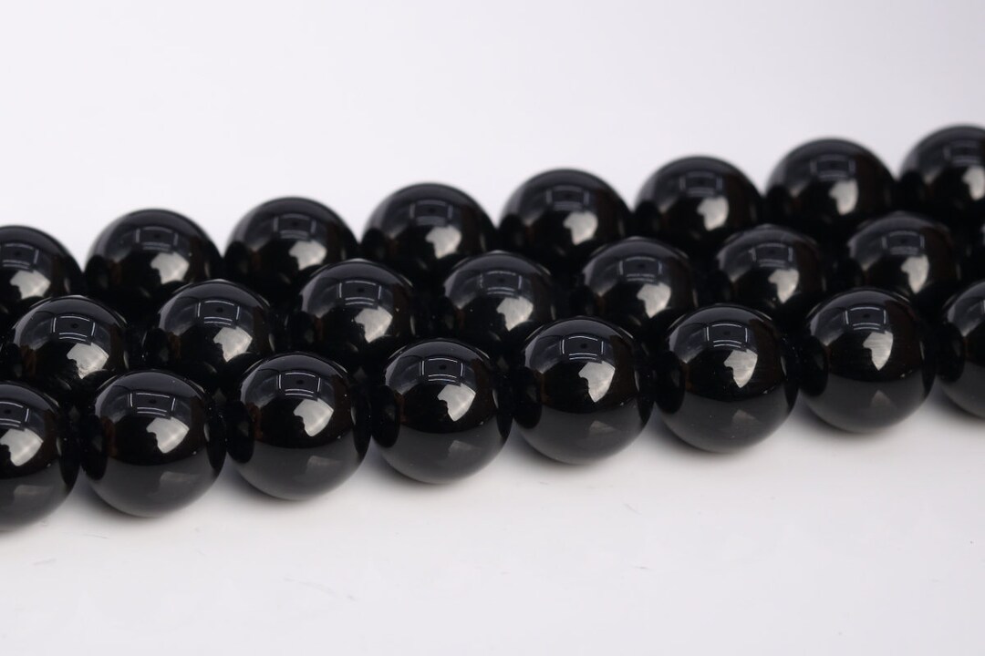 Black Onyx Beads Grade AAA Genuine Natural Gemstone Round Loose Beads ...
