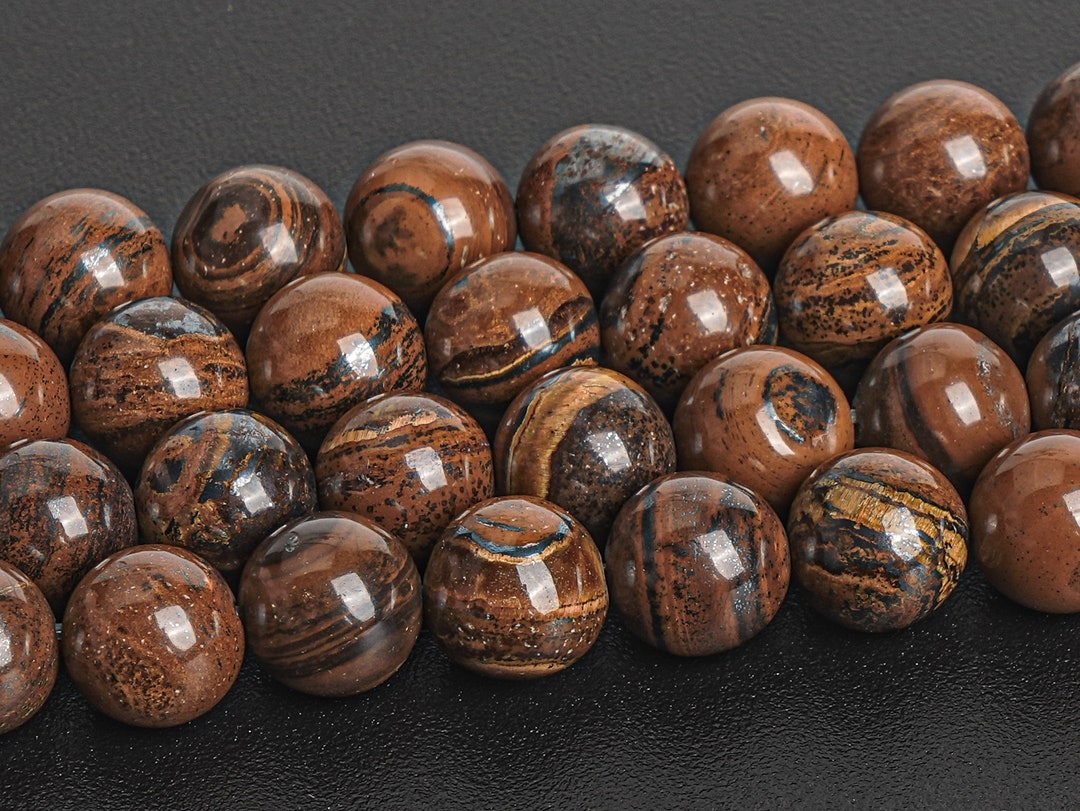 Brown Tiger Iron Jasper Beads Genuine Natural Grade A+ Gemstone Round ...