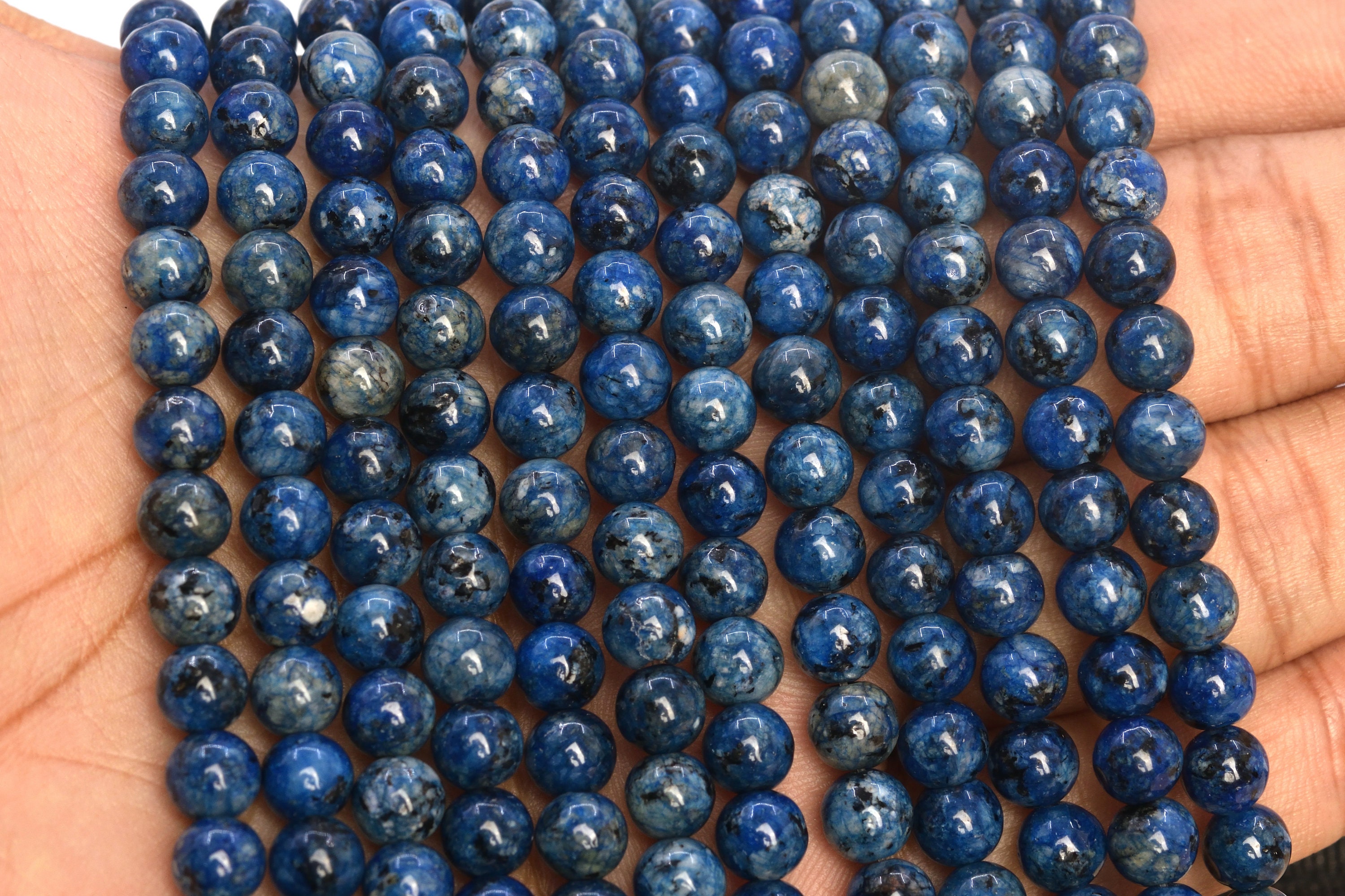 6MM Deep Blue Jade Beads Grade AAA Natural Gemstone Half - Etsy