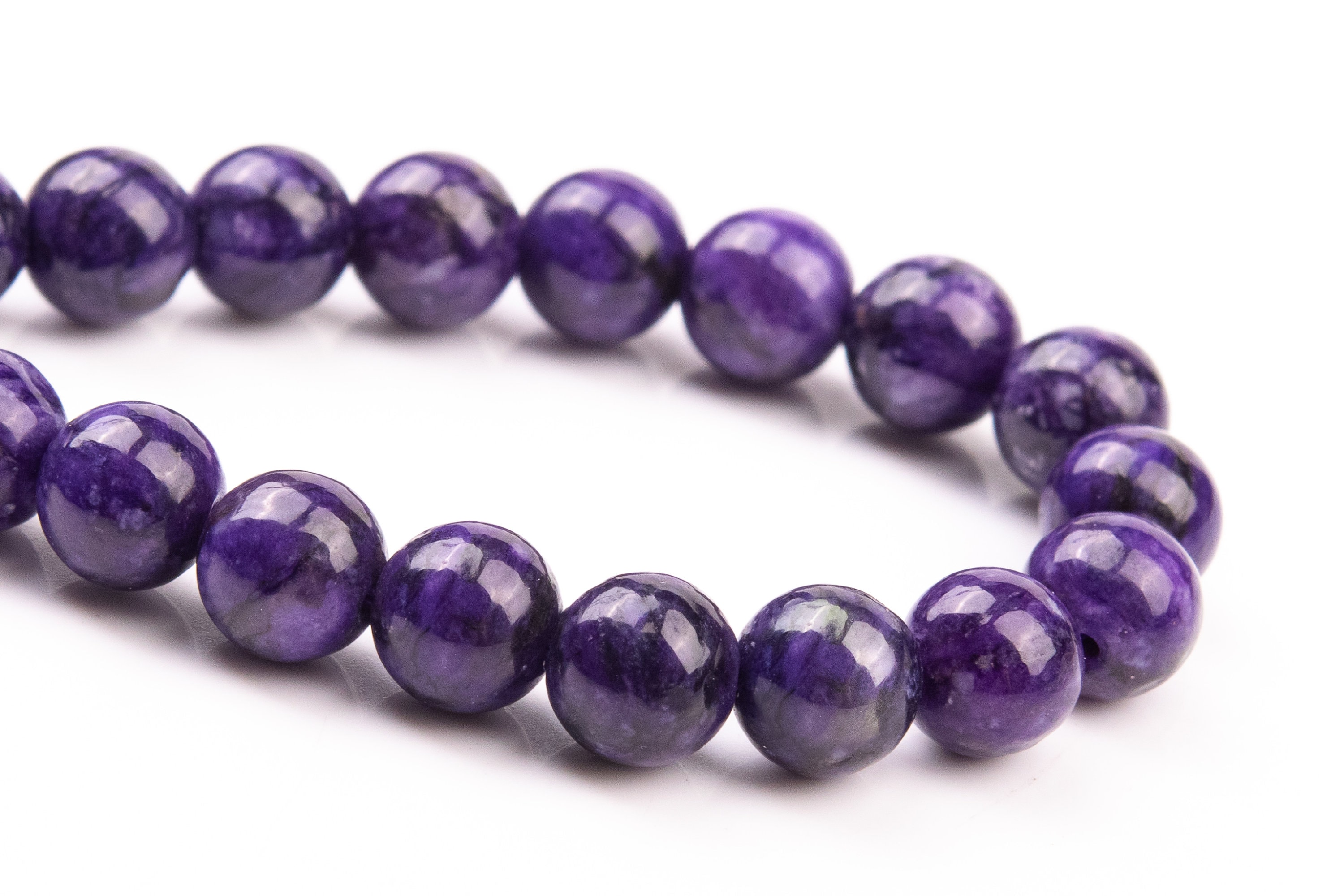 Deep Purple Treated Charoite Beads Grade A Gemstone Round Loose Beads ...