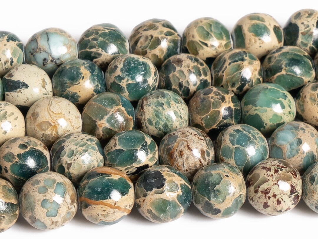 Green Sea Sediment Imperial Jasper Beads Grade AAA Gemstone Round Loose ...