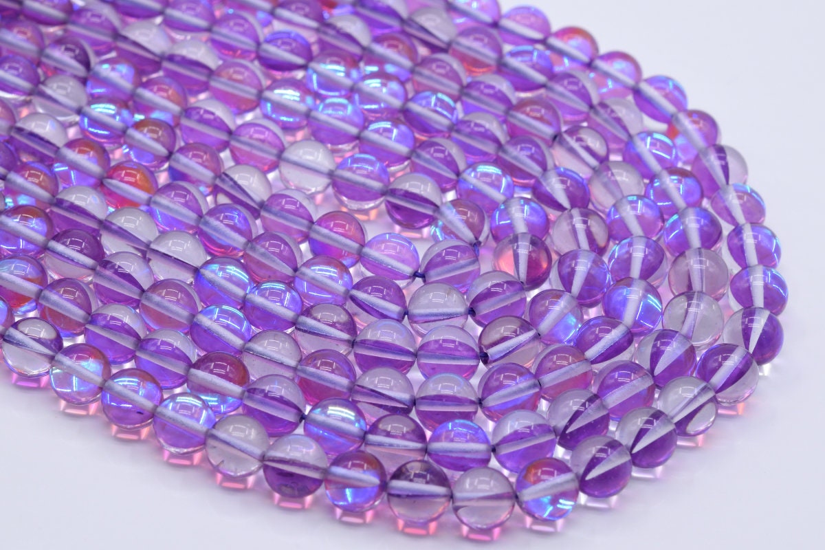 Violet Purple Mystic Aura Quartz Beads Round Loose Beads 6MM - Etsy