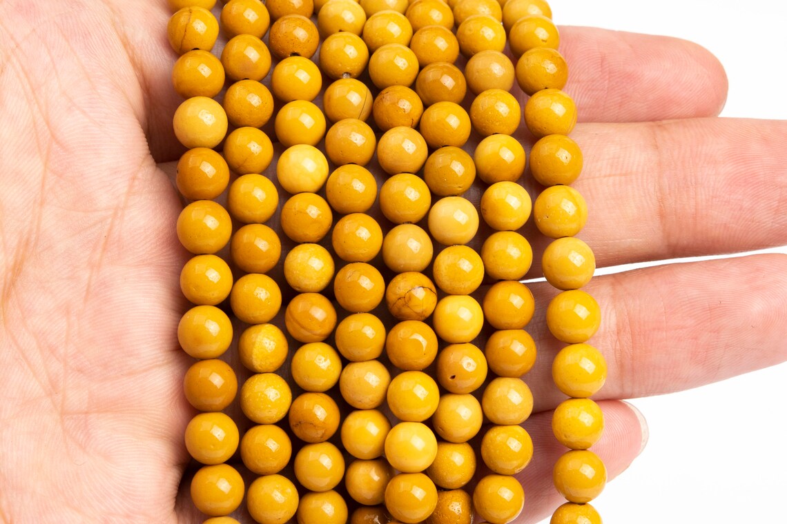 Yellow Mookaite Beads Grade AAA Genuine Natural Gemstone Round | Etsy