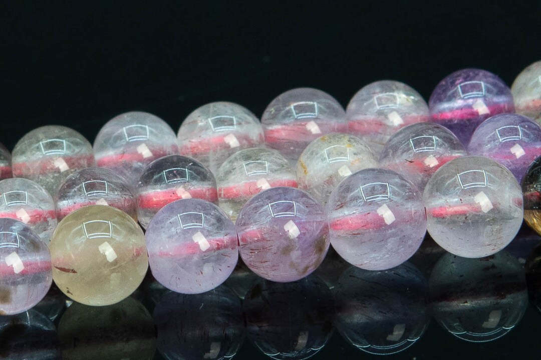 5MM Super Seven Beads Grade A Genuine Natural Gemstone Half Strand ...