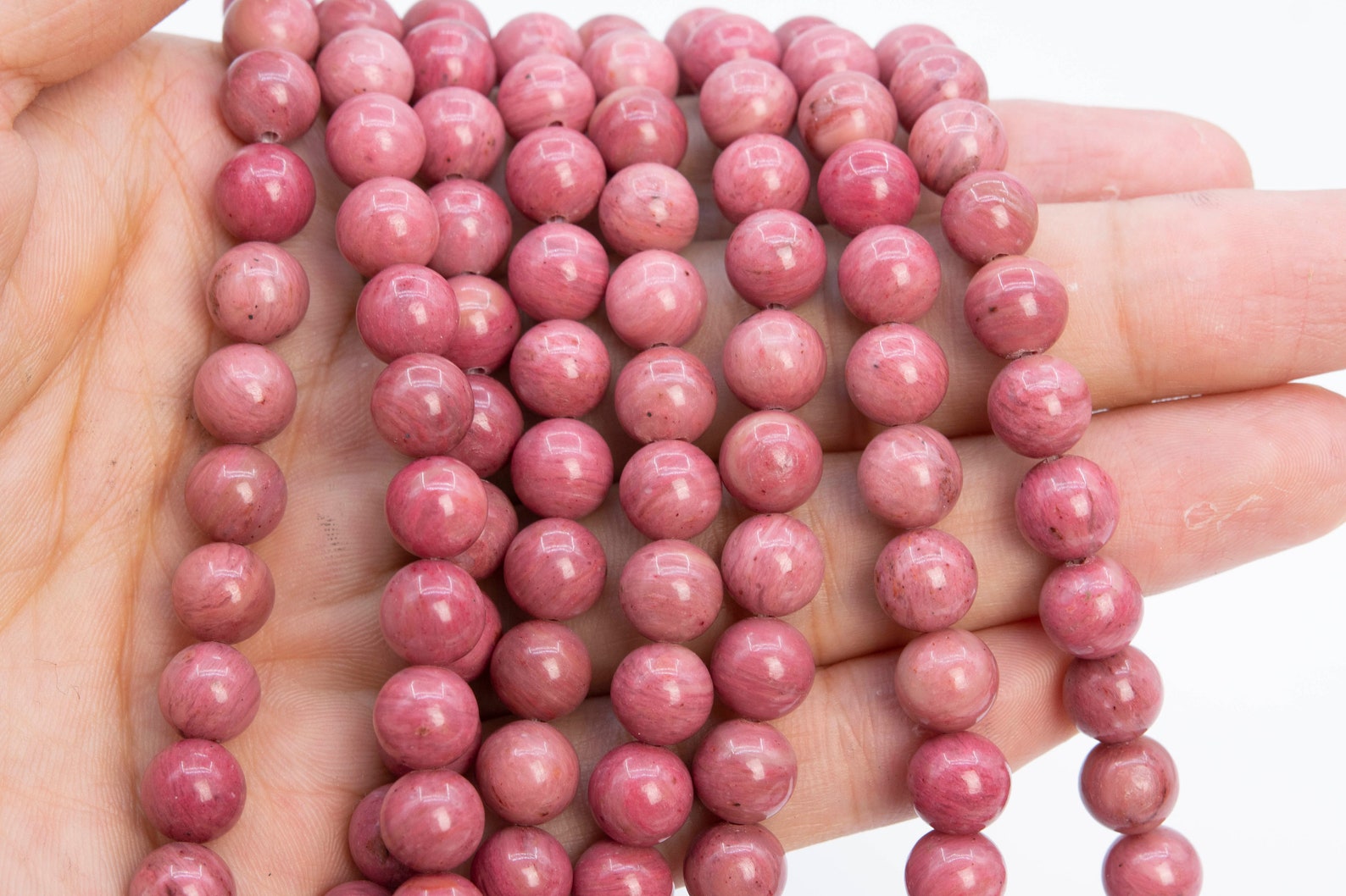 Rose Pink Rhodonite Beads Grade AAA Genuine Natural Gemstone - Etsy