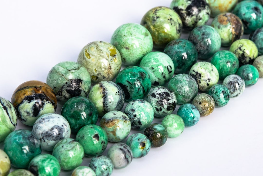 Variscite Beads Genuine Natural Grade AAA Gemstone Round Loose Beads 4MM 6MM 8MM 10MM 12MM Bulk ...