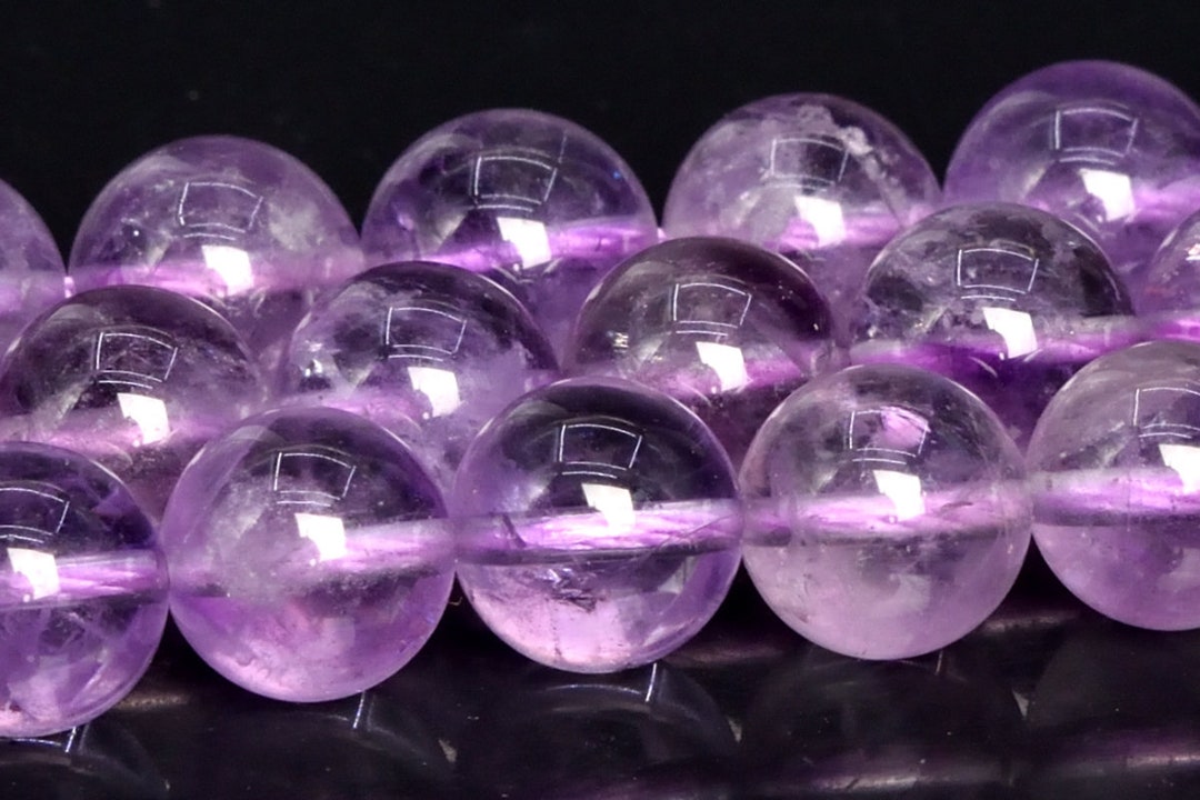 9-10MM Transparent Deep Lavender Amethyst Beads Brazil Grade A Genuine ...