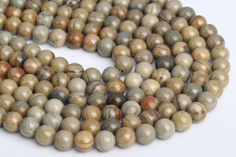 Silver Leaf Jasper Beads Grade AAA Genuine Natural Gemstone Round Loose ...