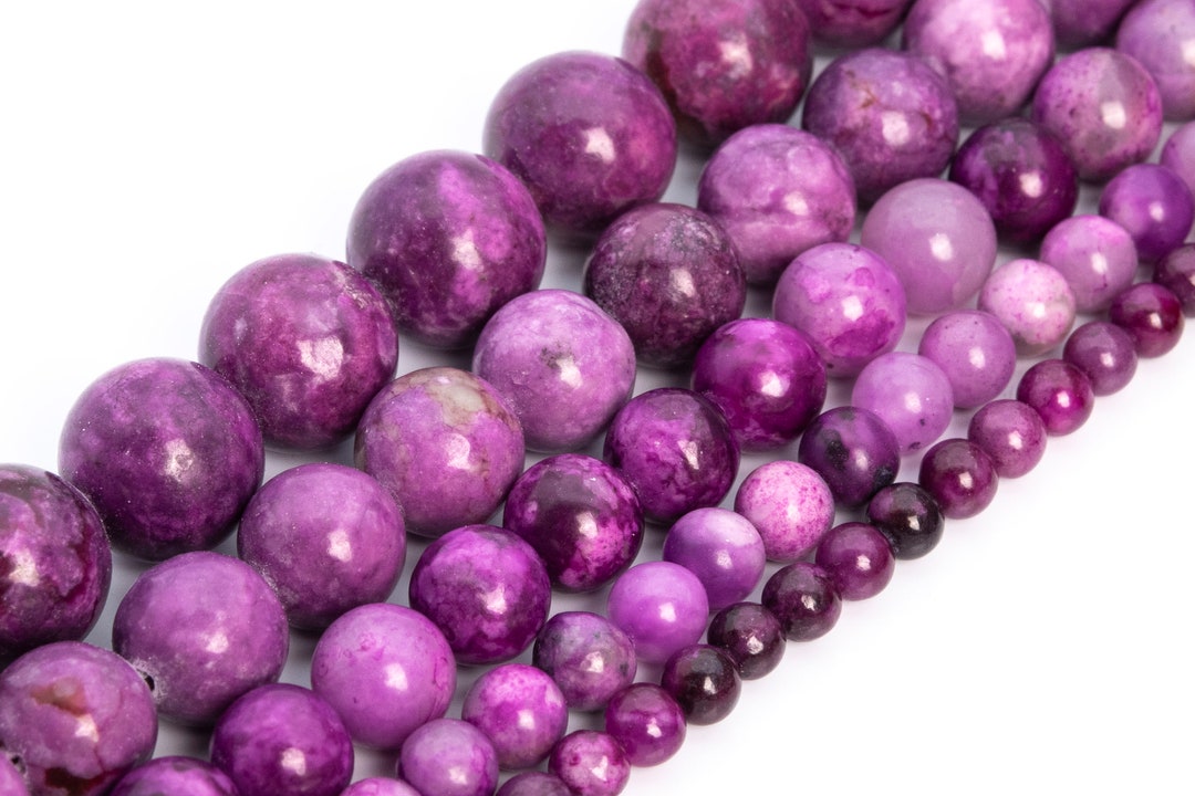 Purple Jasper Beads Sugilite Purple Color Grade AAA Natural Gemstone ...