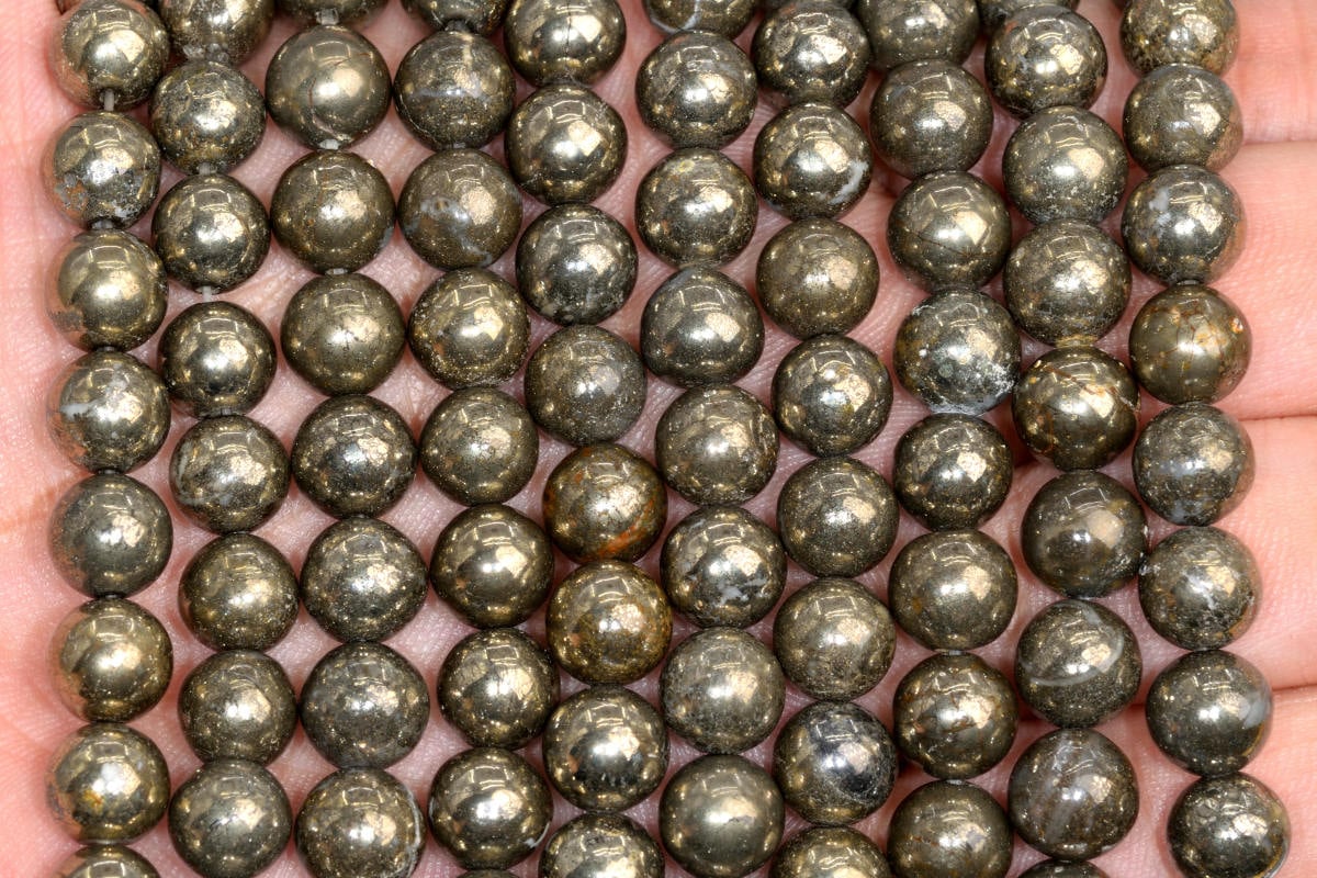 Copper Pyrite Beads Genuine Natural Grade AAA Gemstone Round - Etsy