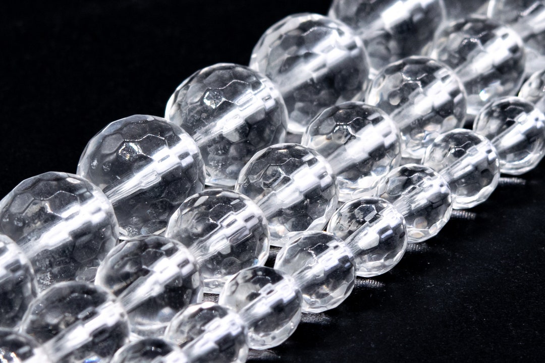 Crystal Clear Quartz Beads Genuine Natural Grade AAA Gemstone Micro ...