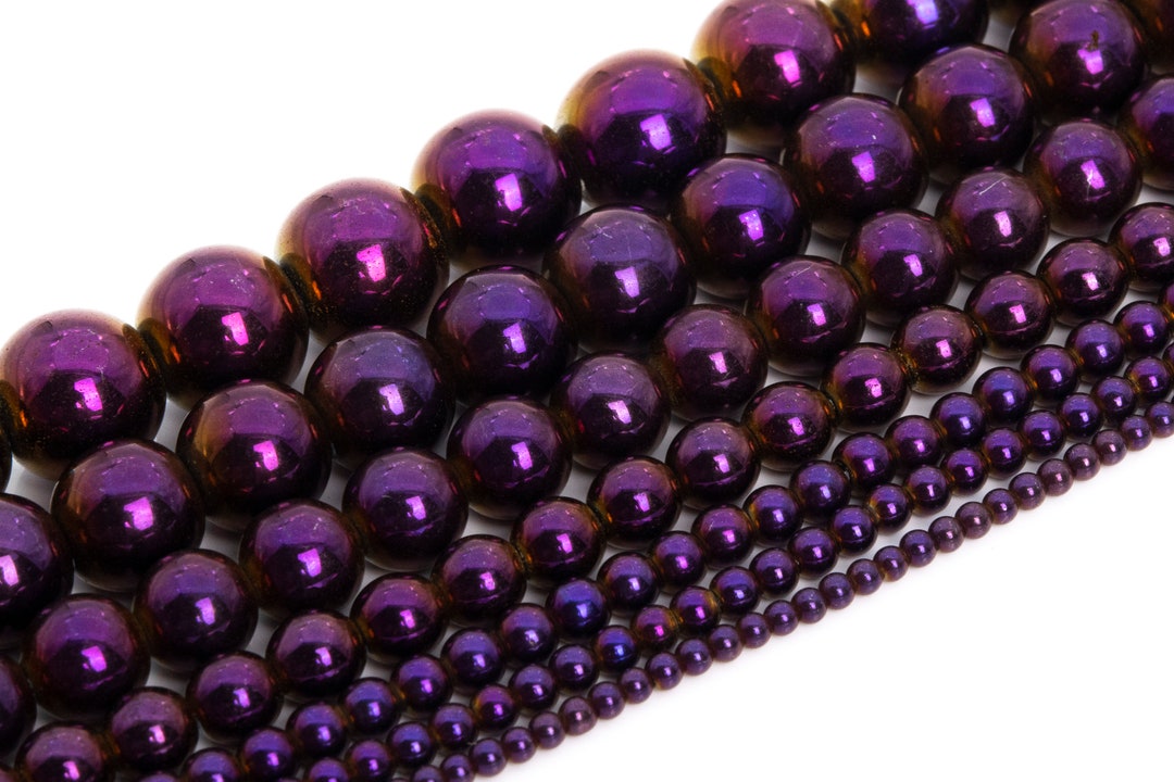 Purple Hematite Beads Grade AAA Gemstone Round Loose Beads 2MM 4MM 6MM ...
