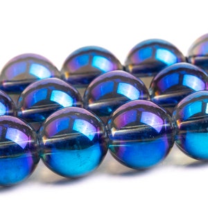 Blue Rainbow Crystal Quartz Beads Natural Grade AAA Gemstone Round ...