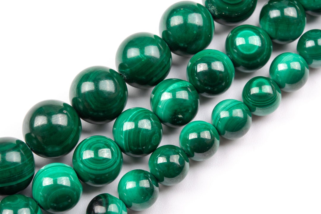 Sky Eye Deep Green Malachite Beads Genuine Natural Grade AAA Gemstone ...