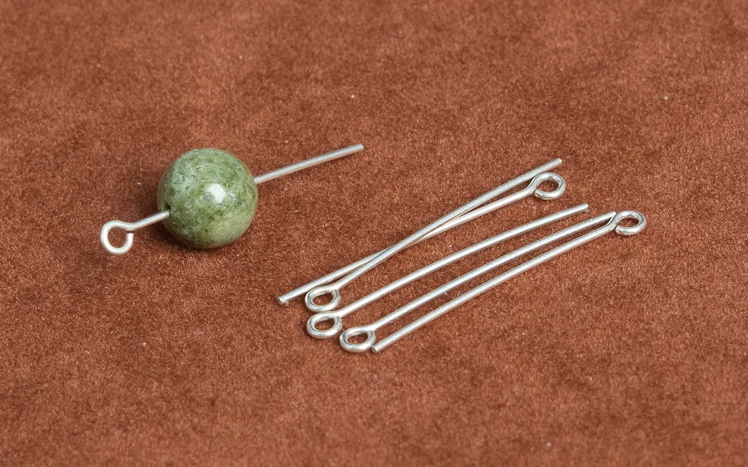 25x0.6mm Sterling Silver Eye Pin 10 Pcs Solid Silver (64779-2189) - Etsy