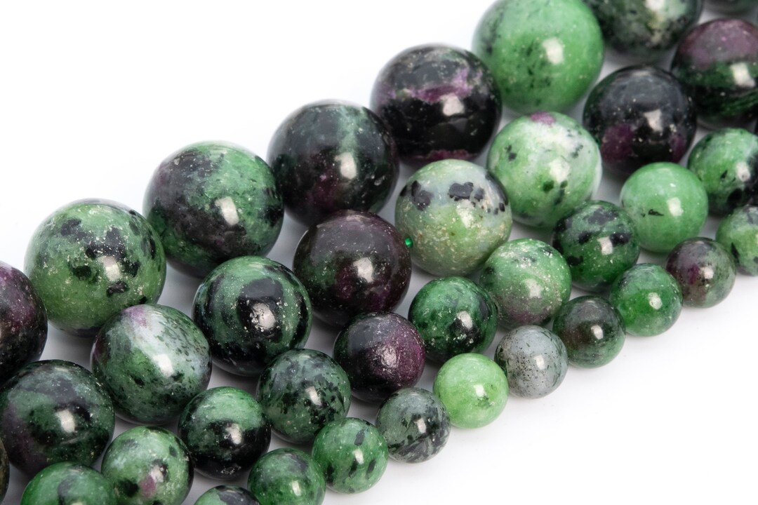 Ruby Zoisite Beads Grade AA Genuine Natural Gemstone Round Loose Beads ...