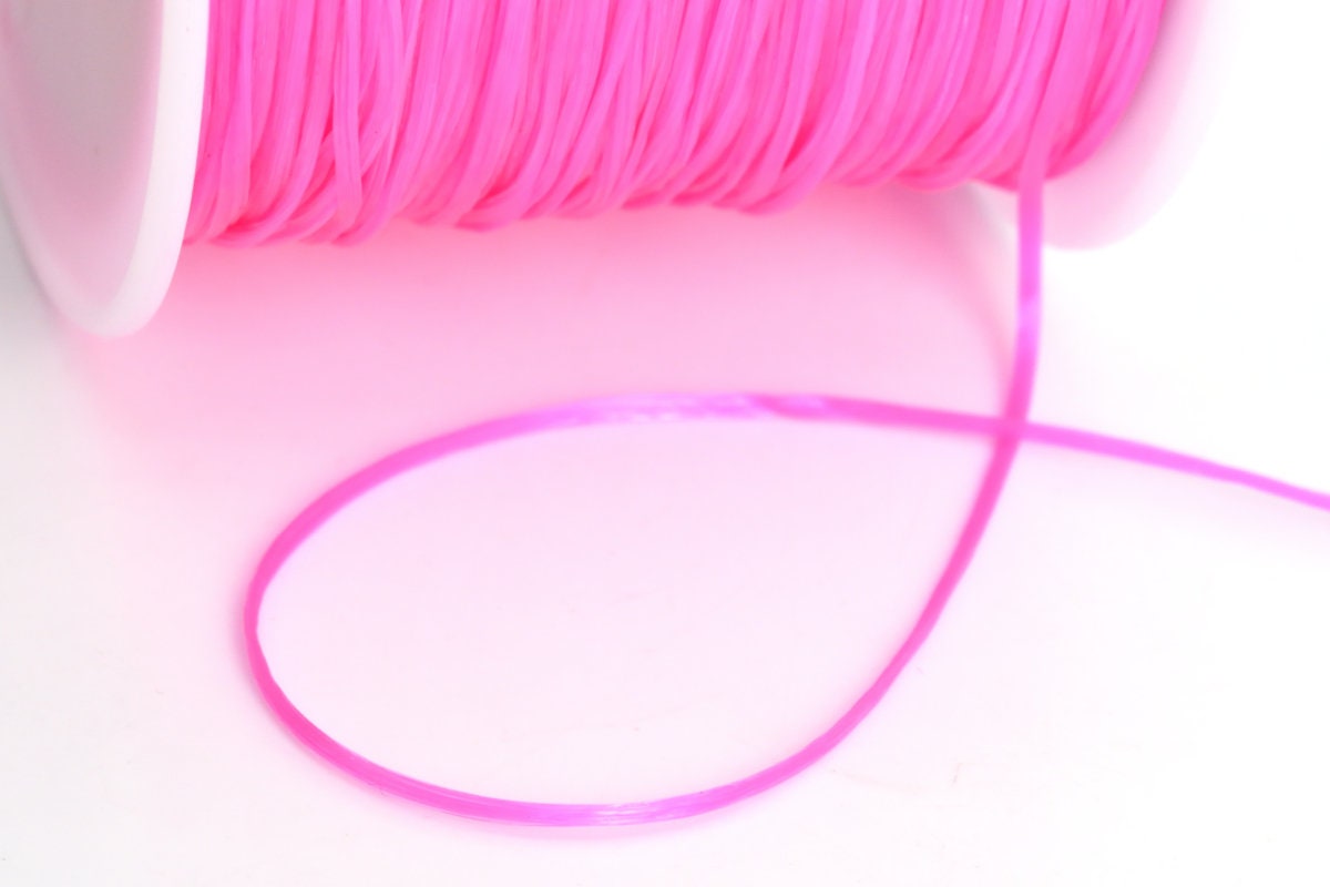 0.8MM Neon Pink Elastic Cord / Thread Crystal String 1 Spool - Etsy ...