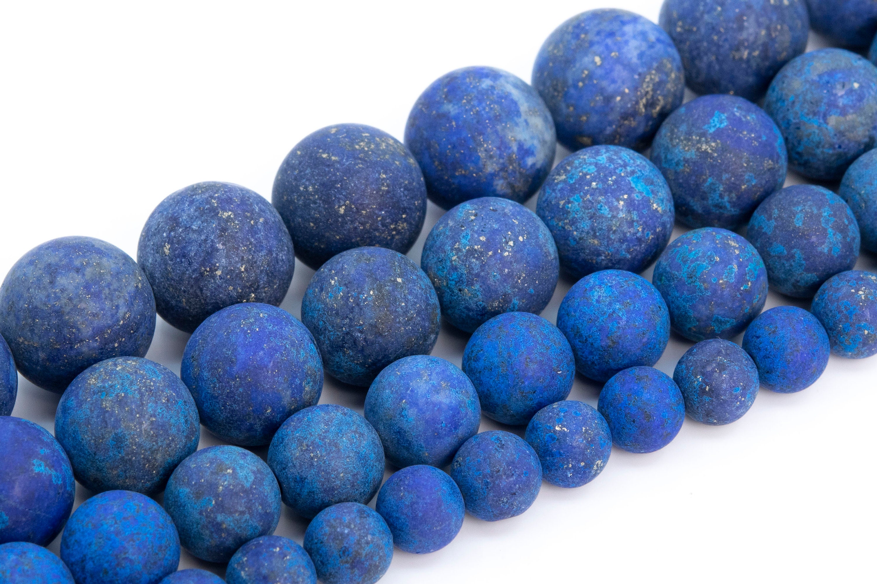 Matte Deep Blue Lapis Lazuli Beads Grade A Gemstone Round Loose Beads ...