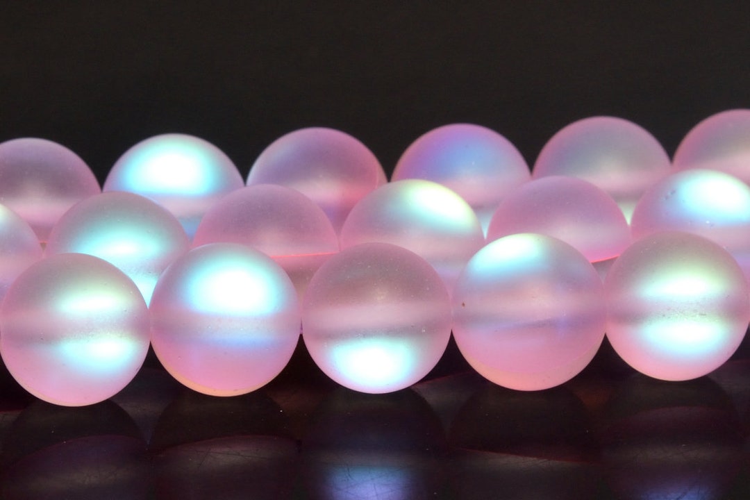 Matte Baby Pink Mystic Aura Quartz Beads Round Loose Beads 6MM 8MM 10MM ...