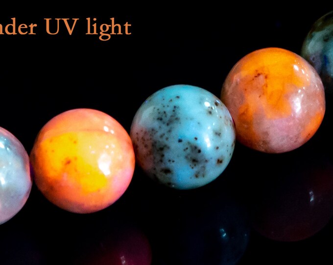 Rare 7-8MM Afghanistan Hackmanite Bracelet UV Reactive Fluorescent ...