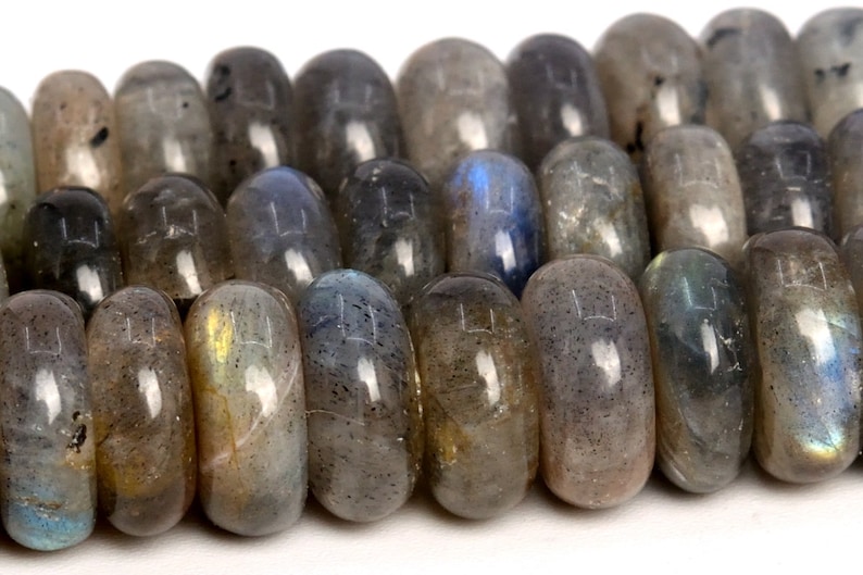 9x4mm Gray Labradorite Beads Grade A Genuine Natural Gemstone Full ...