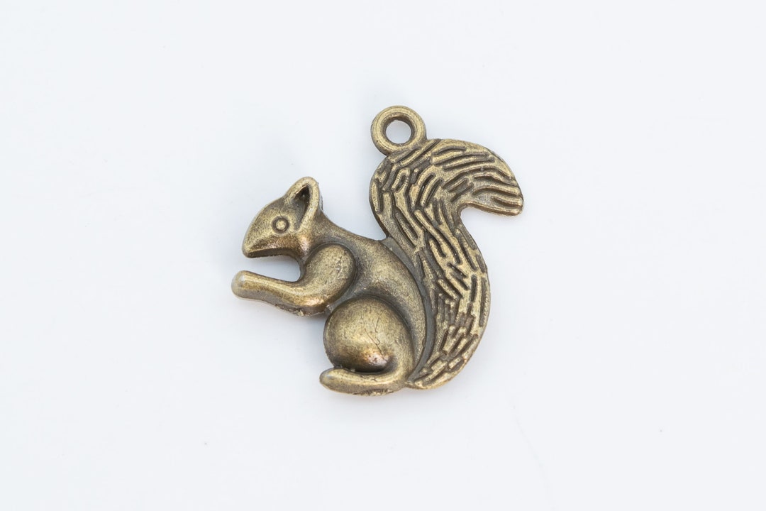 22x18mm Squirrel Charm Double Side Antique Bronze Tone Zinc Alloy Metal ...