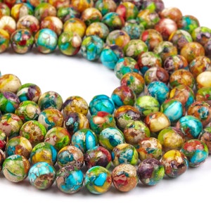 Multicolor Sea Sediment Imperial Jasper Beads Grade AAA Gemstone Nugget ...