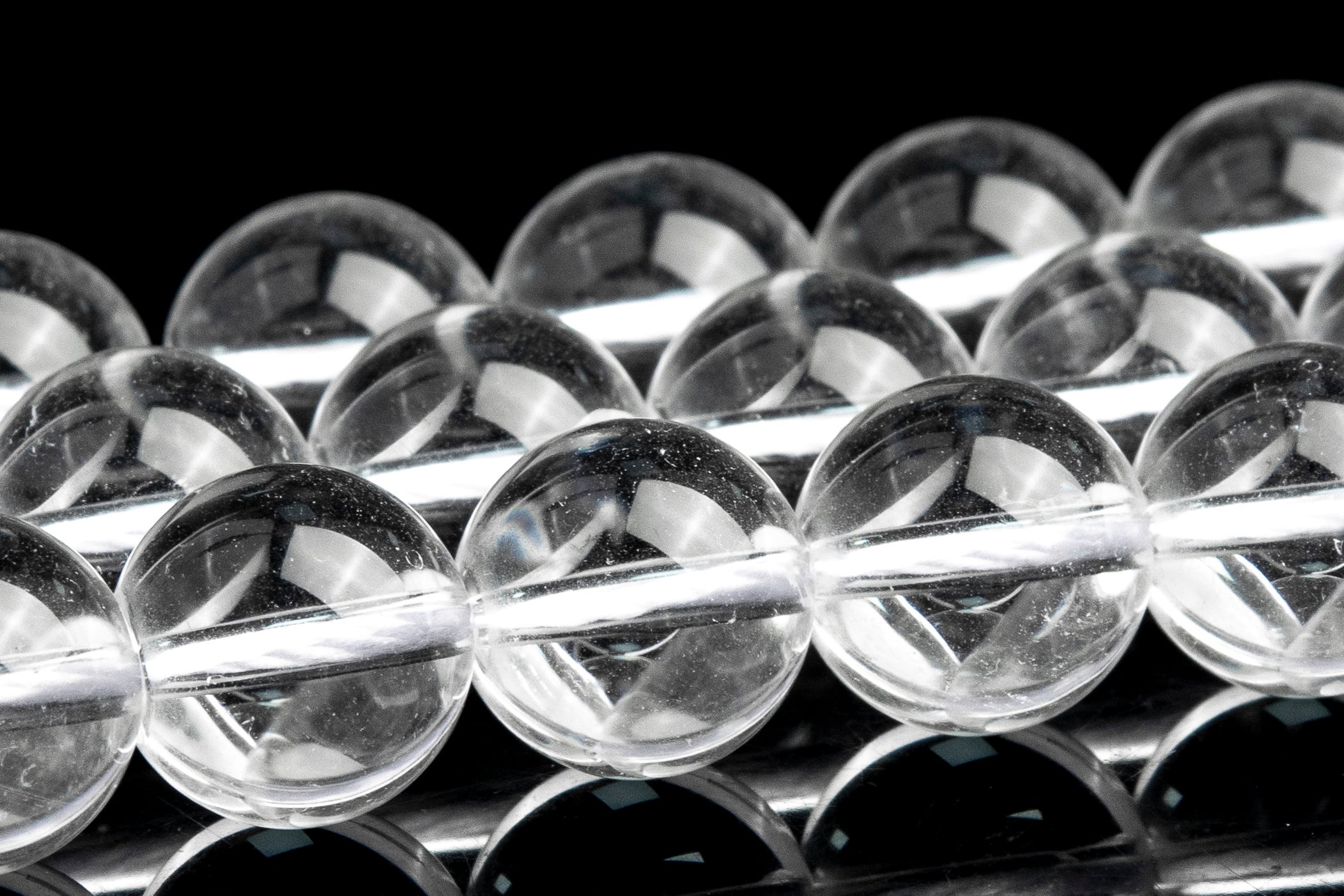 Crystal Clear Quartz Beads Genuine Natural Grade AA Gemstone Round ...